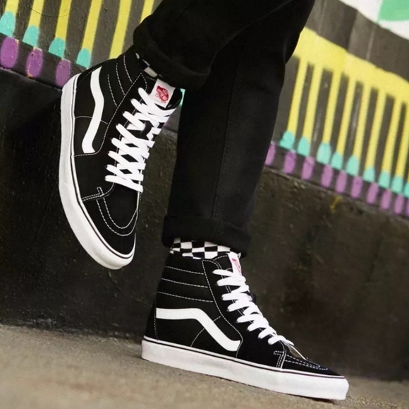 Vans | Shoes | Vans Mens Classic Sk8 Hi High Top Black White Sneakers ...